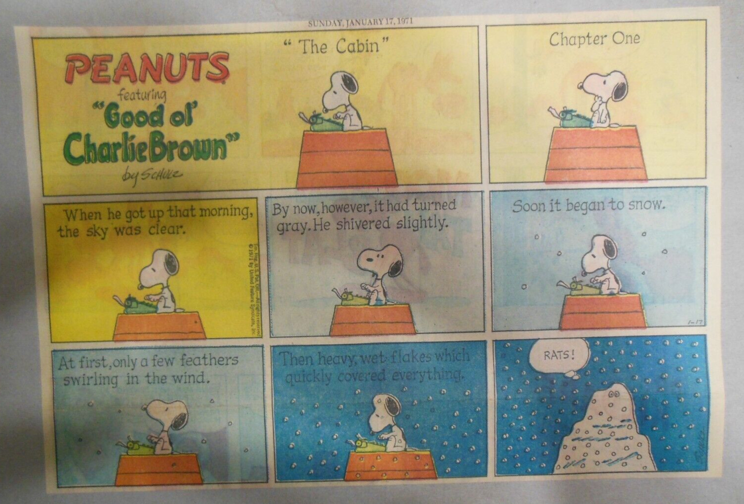 (52) Peanuts Sunday Pages by Charles Schulz from 1971 Size: ~11 x 15 ...