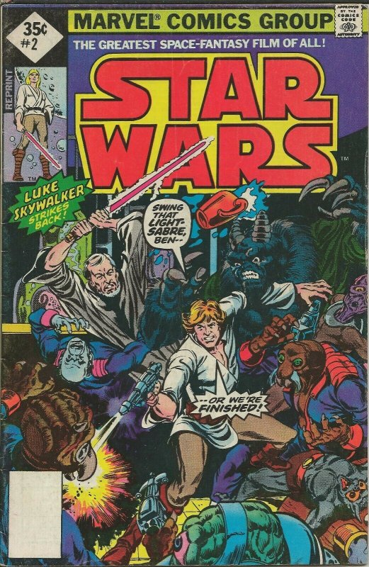 Star Wars #2 Reprint Vintage 1977 Marvel Comics 1st Obi-Wan Chewbacca ...