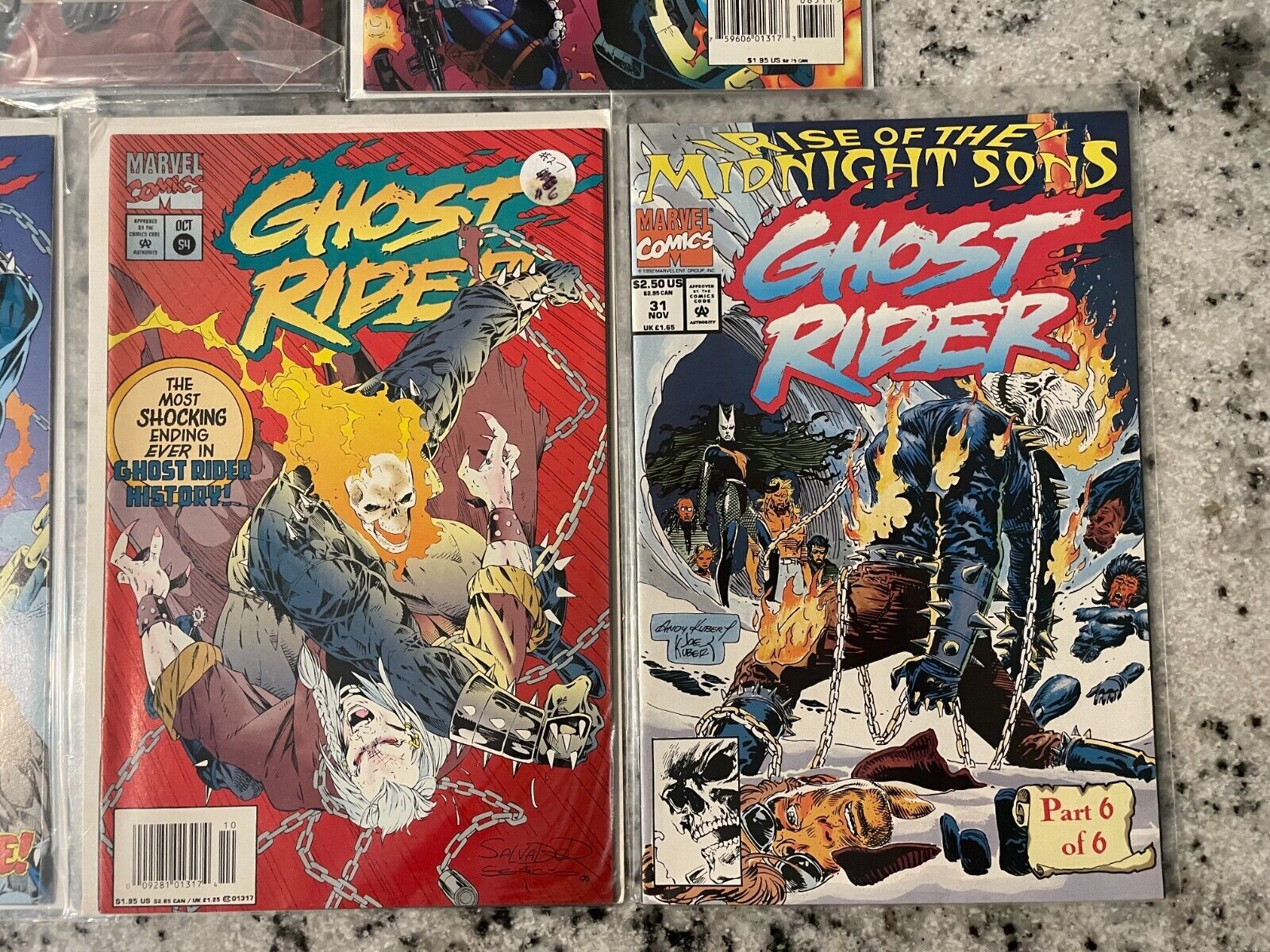 5 Ghost Rider Marvel Comic Books # 31 54 55 65 92 Beast X-Men Wolverine ...