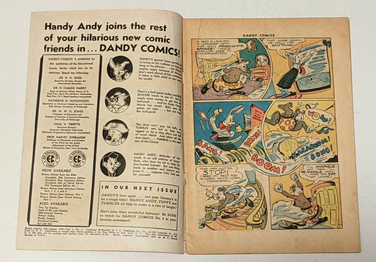 Dandy Comics 3 Aug 1947 EC Poor 0.5 Incomplete Vince Fago art Rare EC ...