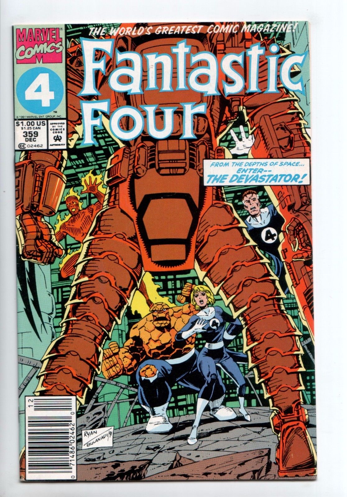 Fantastic Four #359 - 1st App of Dreadface (Marvel, 1991) - VG / HipComic
