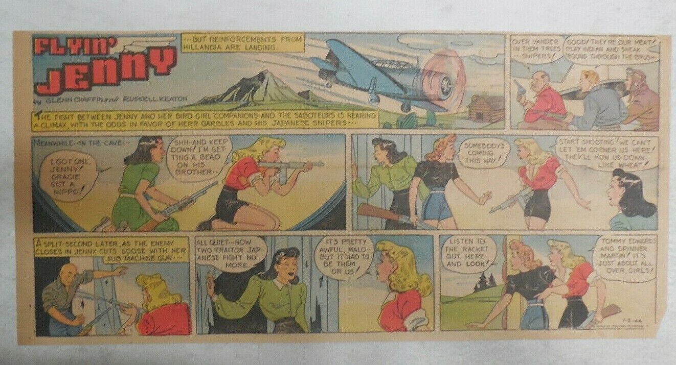 Flying Jenny Sunday Page by Gladys Parker from 1/2/1944 Size: 7.5 x 15 ...