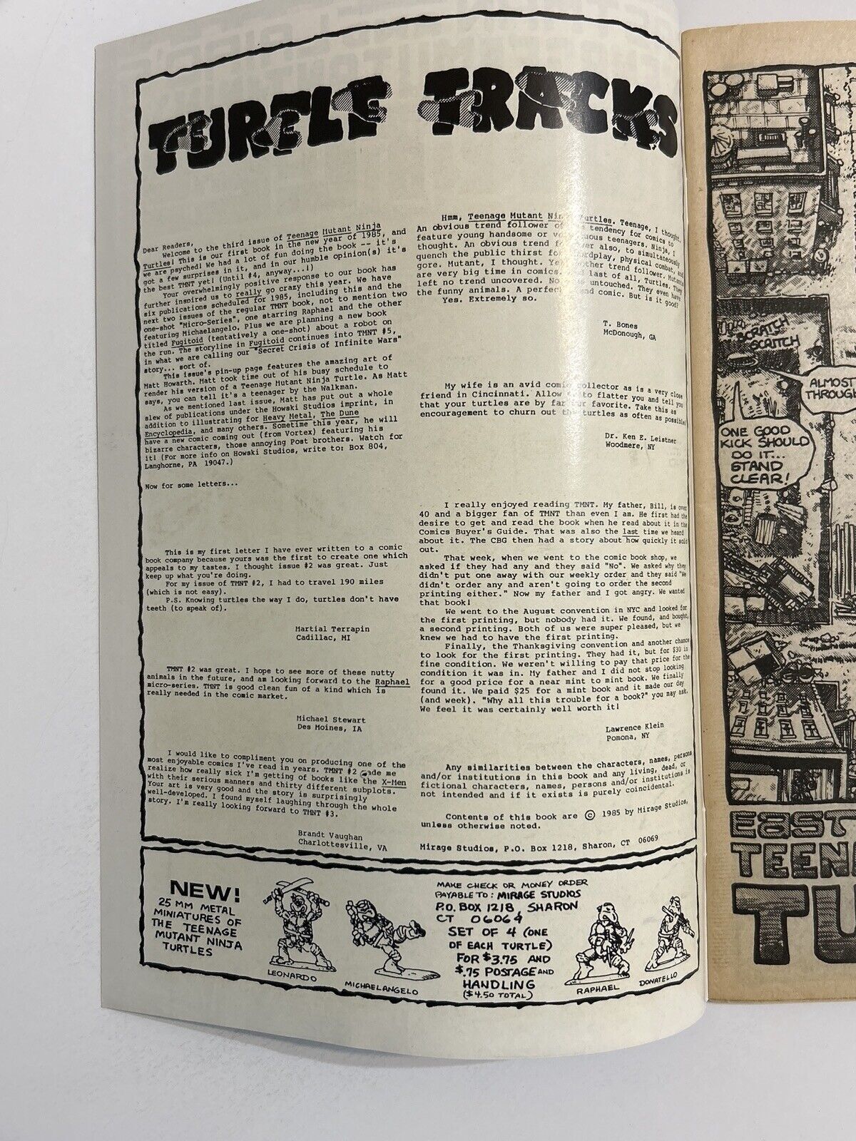 Teenage Mutant Ninja Turtles #3 VF- 7.5 Mirage Studios 1985 | Comic ...