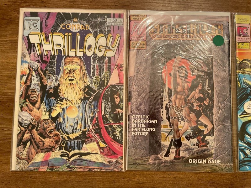 Lot Of 3 Pacific Comics Ms Mystic 2 + Starslayer # 1 + Conrad Thrillogy ...