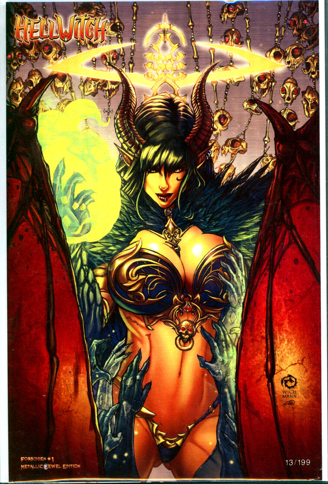 Hellwitch Forbidden #1 Wichmann Metallic Jewel Edition Coffin Comics 2023 /199 | Comic Books ...