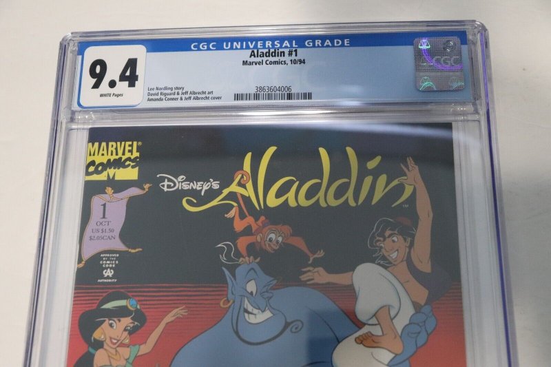 Aladdin #1 CGC 9.4 Disney Classic Animated Movie Marvel 1994 All New ...