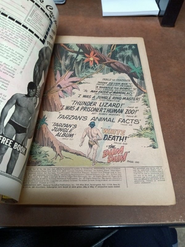 Tarzan 234 DC comics 1975 100 Page issue! Kubert art! Rex the Wonder ...