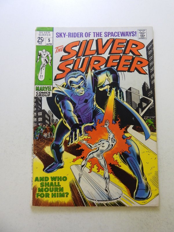 The Silver Surfer #5 (1969) GD+ condition 2" cumulative spine split ...