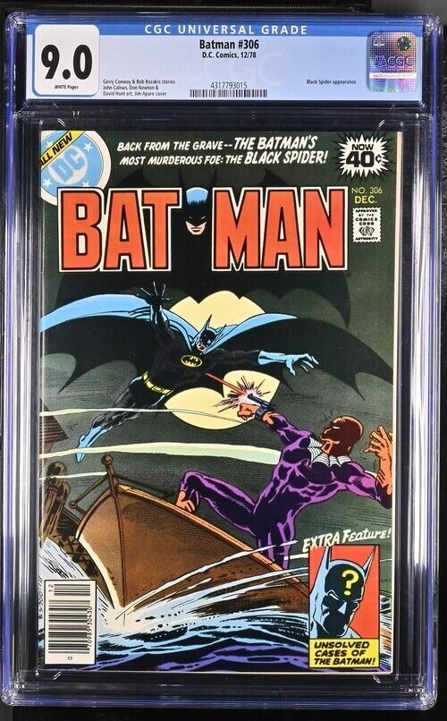 Batman #306 CGC 9.0 Black Spider DON Newton JIM Aparo White Pages ...