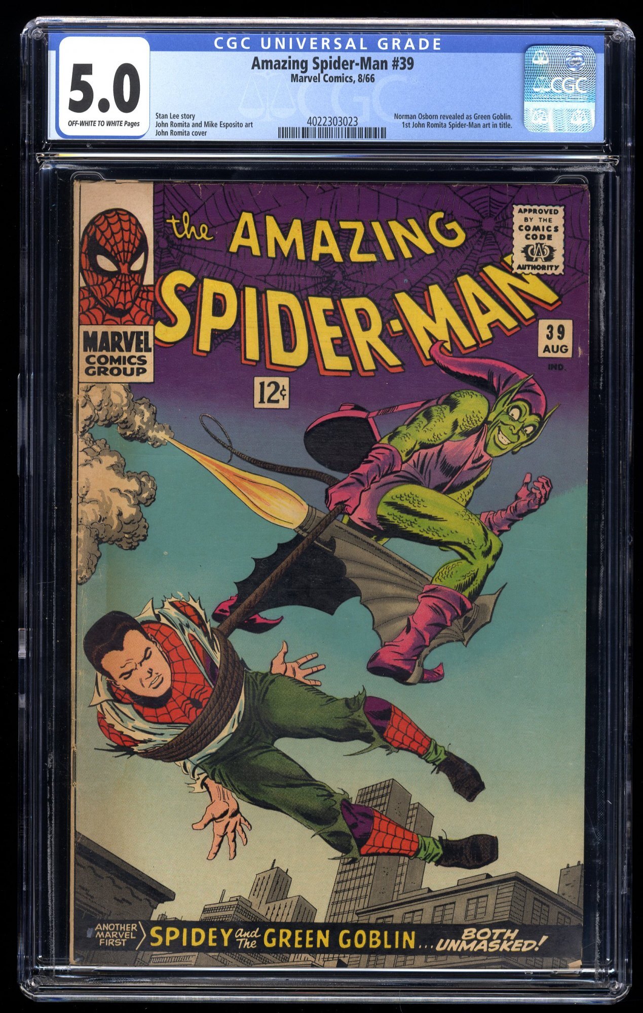 Amazing Spider-Man #39 CGC VG/FN 5.0 Green Goblin 1st Romita in Title ...