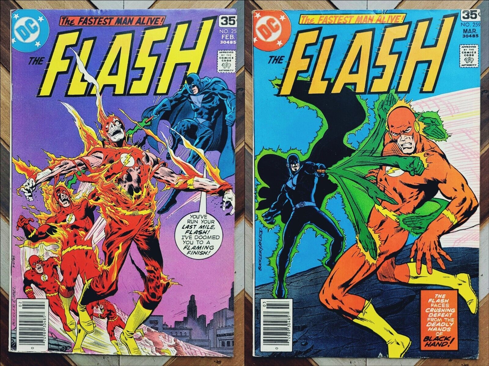 THE FLASH #258-259 (DC 1978) Newsstand ft THE BLACK HAND + Rich Buckler ...