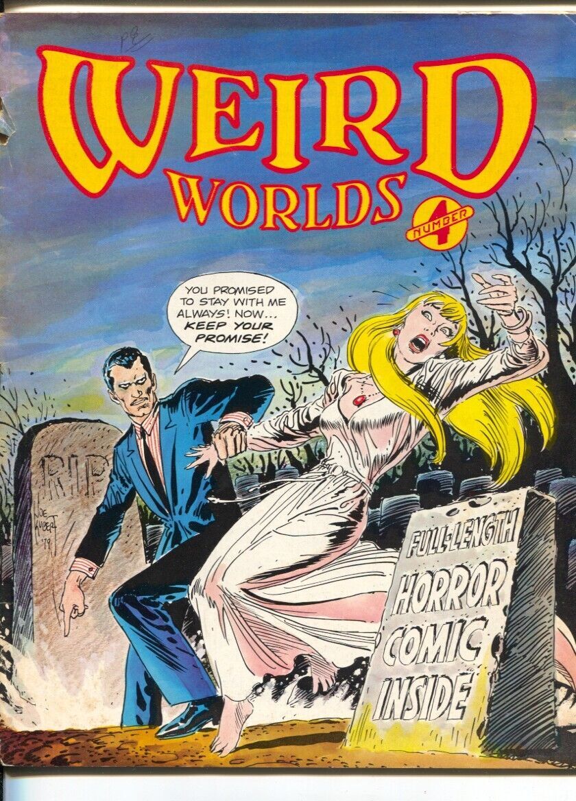 Weird Worlds #4 1980-movie zombies-HP Lovecraft-Joe Kubert Art School-G ...