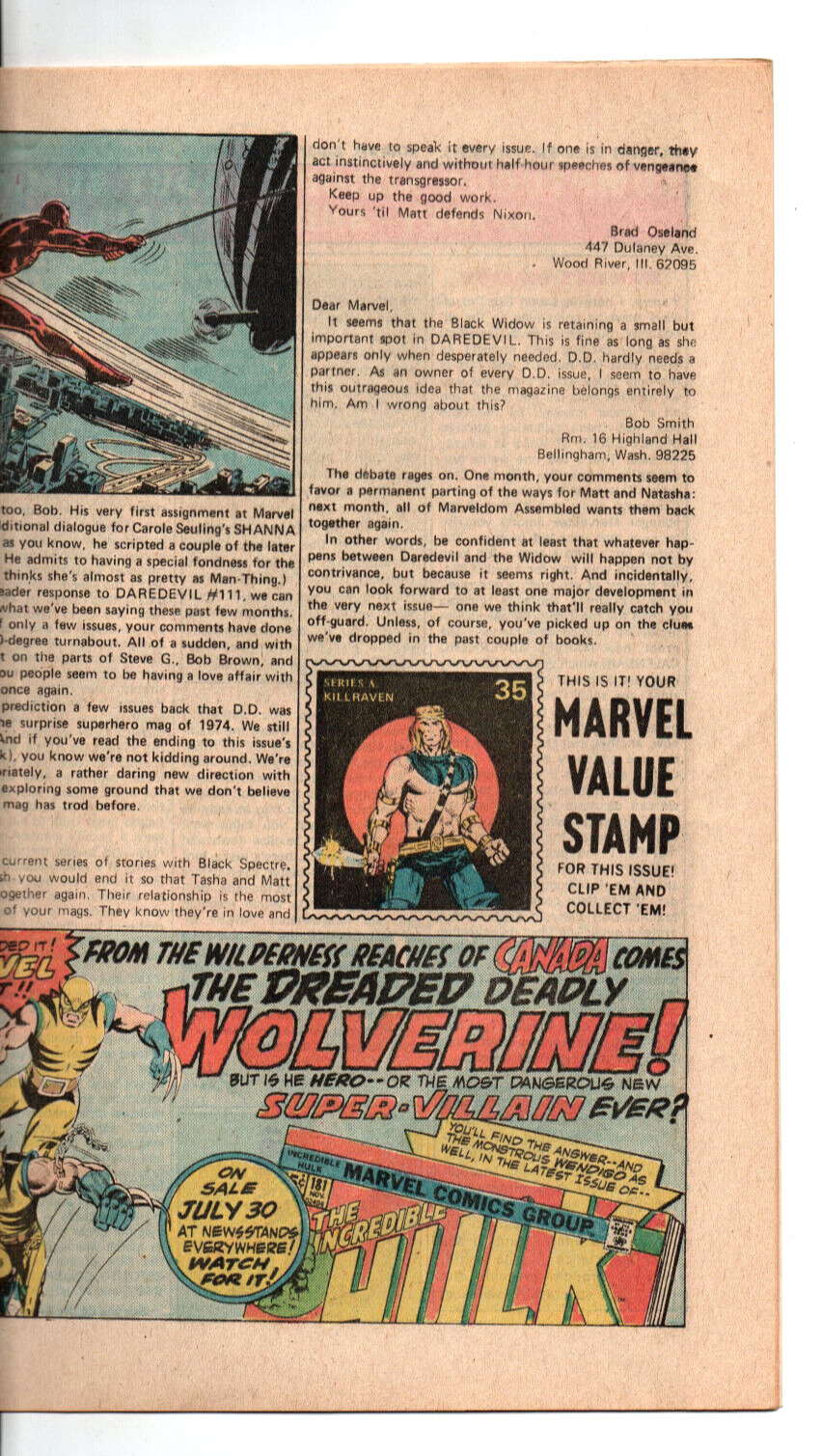 Daredevil #115 - Death Stalker - Hulk 181/Wolverine ad - 1974 - (-VF ...