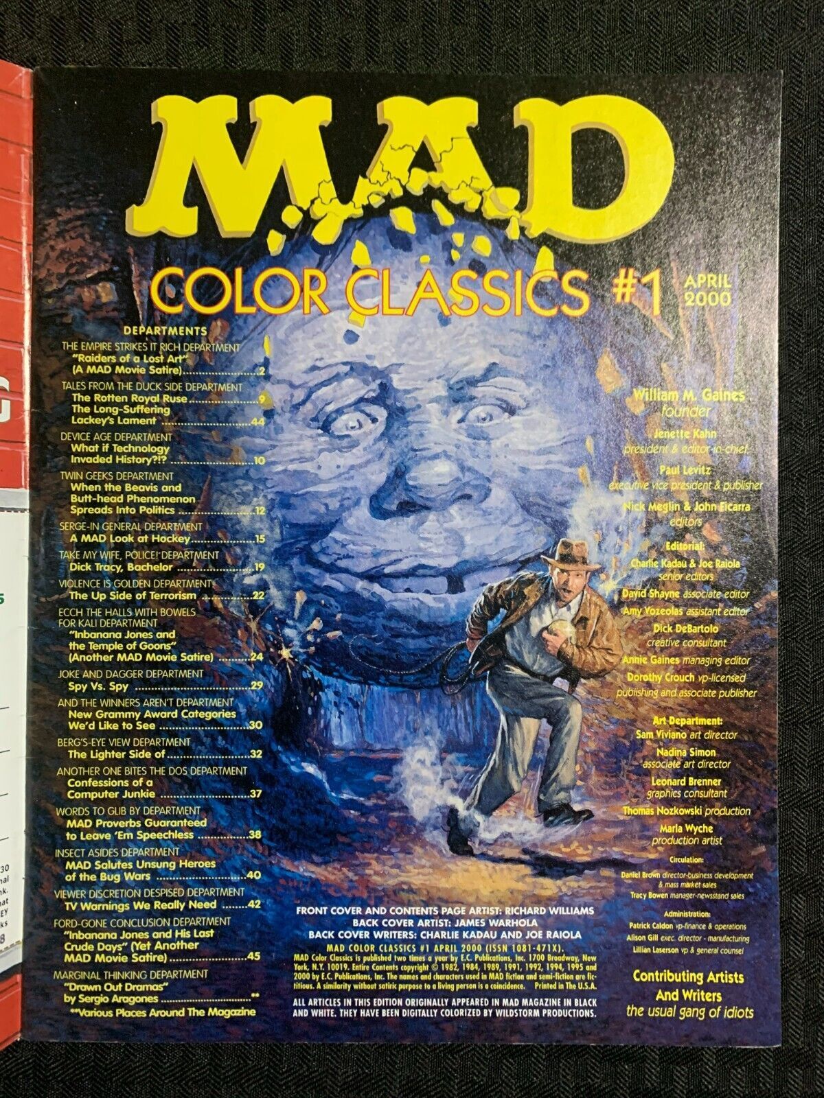 2000 MAD COLOR CLASSICS Magazine #1 FN+ 6.5 Indiana Jones Trilogy ...