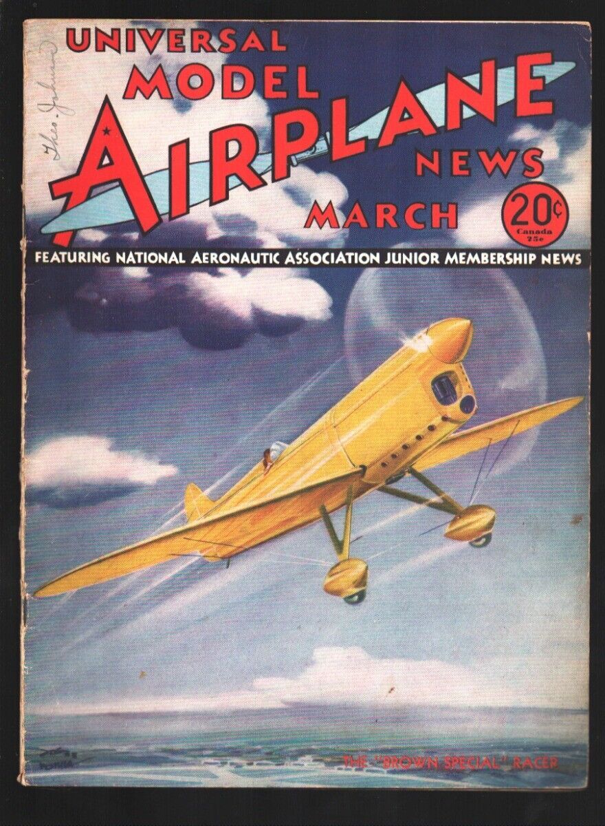 Model Airplane News 1/1935-Brown Special Racer Kotula cover art ...