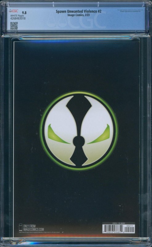Spawn Unwanted Violence #2 CGC 9.8 Final Issue Mike Del Mundo Cover A ...