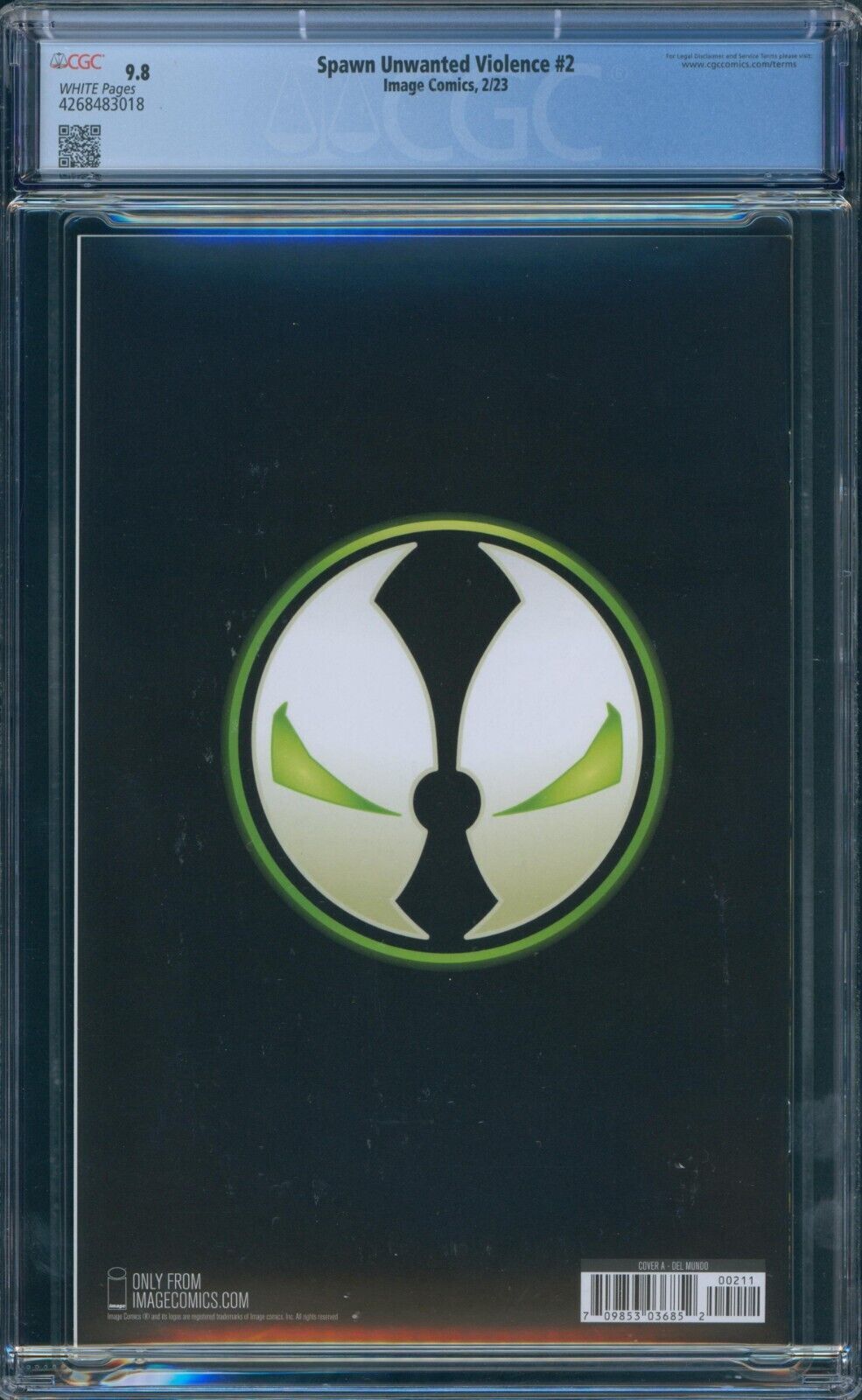 Spawn Unwanted Violence #2 CGC 9.8 Final Issue Mike Del Mundo Cover A ...