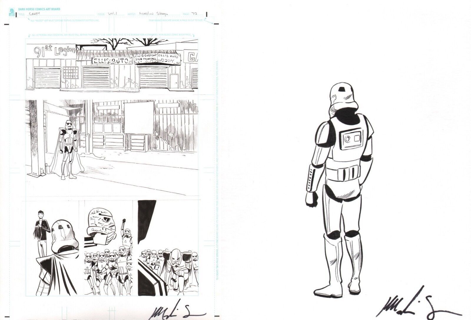 Original Art Dark Horse Comics LARP! Last Star Wars Story STORMTROOPERS ...
