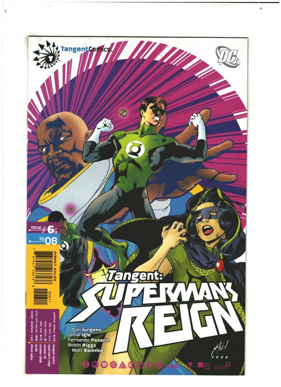 Tangent: Superman's Reign #6 NM- 9.2 DC Comics 2008 Green Lantern Hal ...