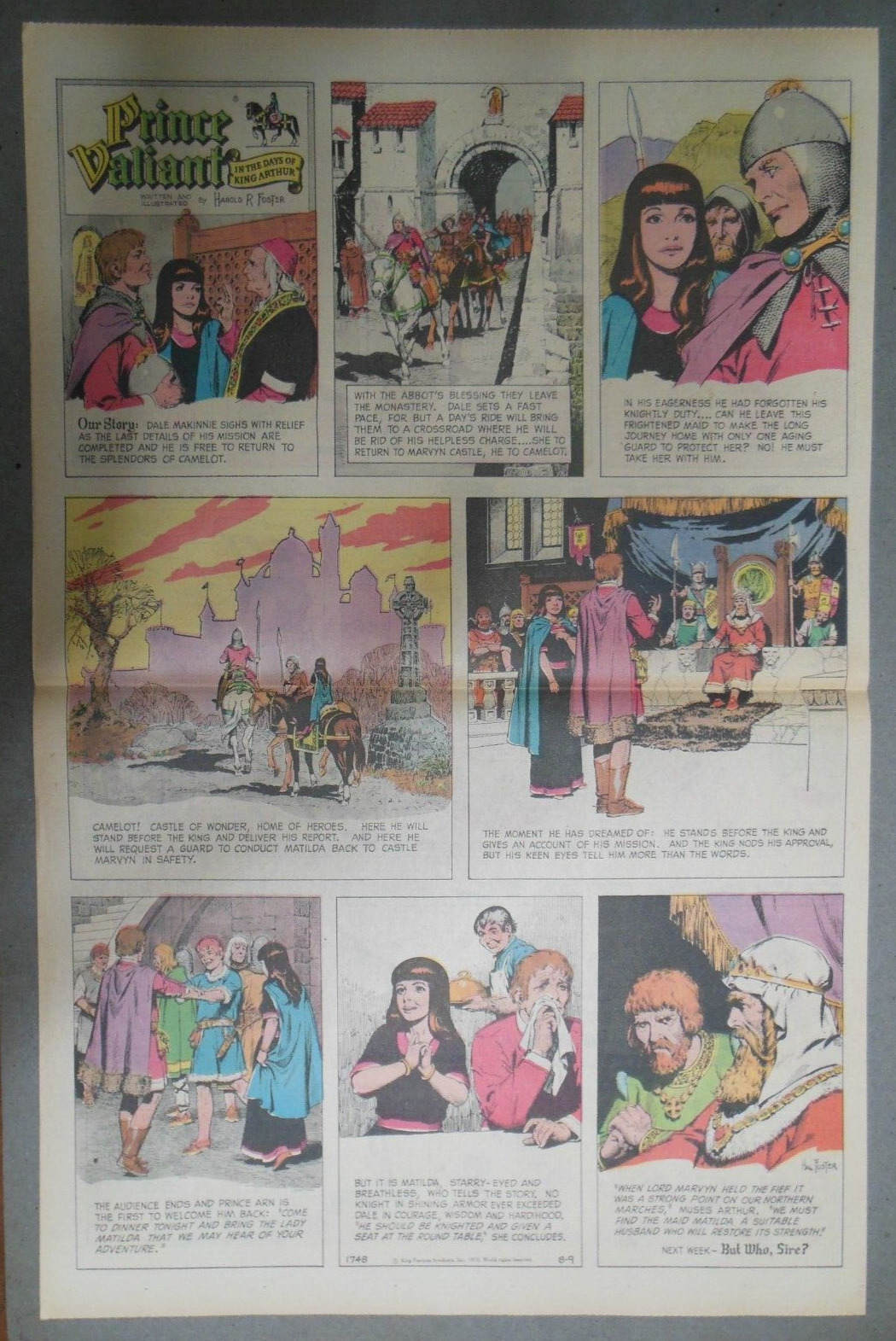 Prince Valiant Sunday #1748 by Hal Foster from 8/9/1970 Rare Full Page ...