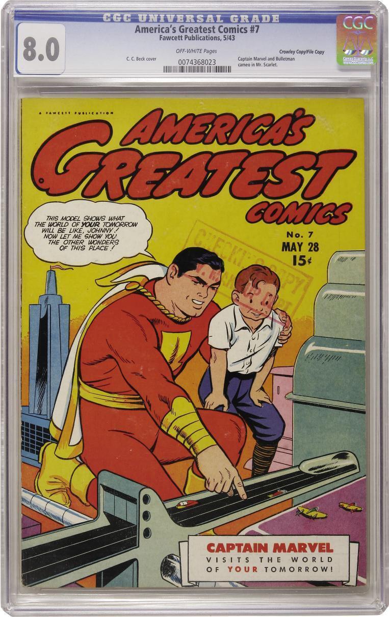 America'S Greatest Comics #7 Crowley Pedigree (1943) CGC 8.0 VF | Comic ...
