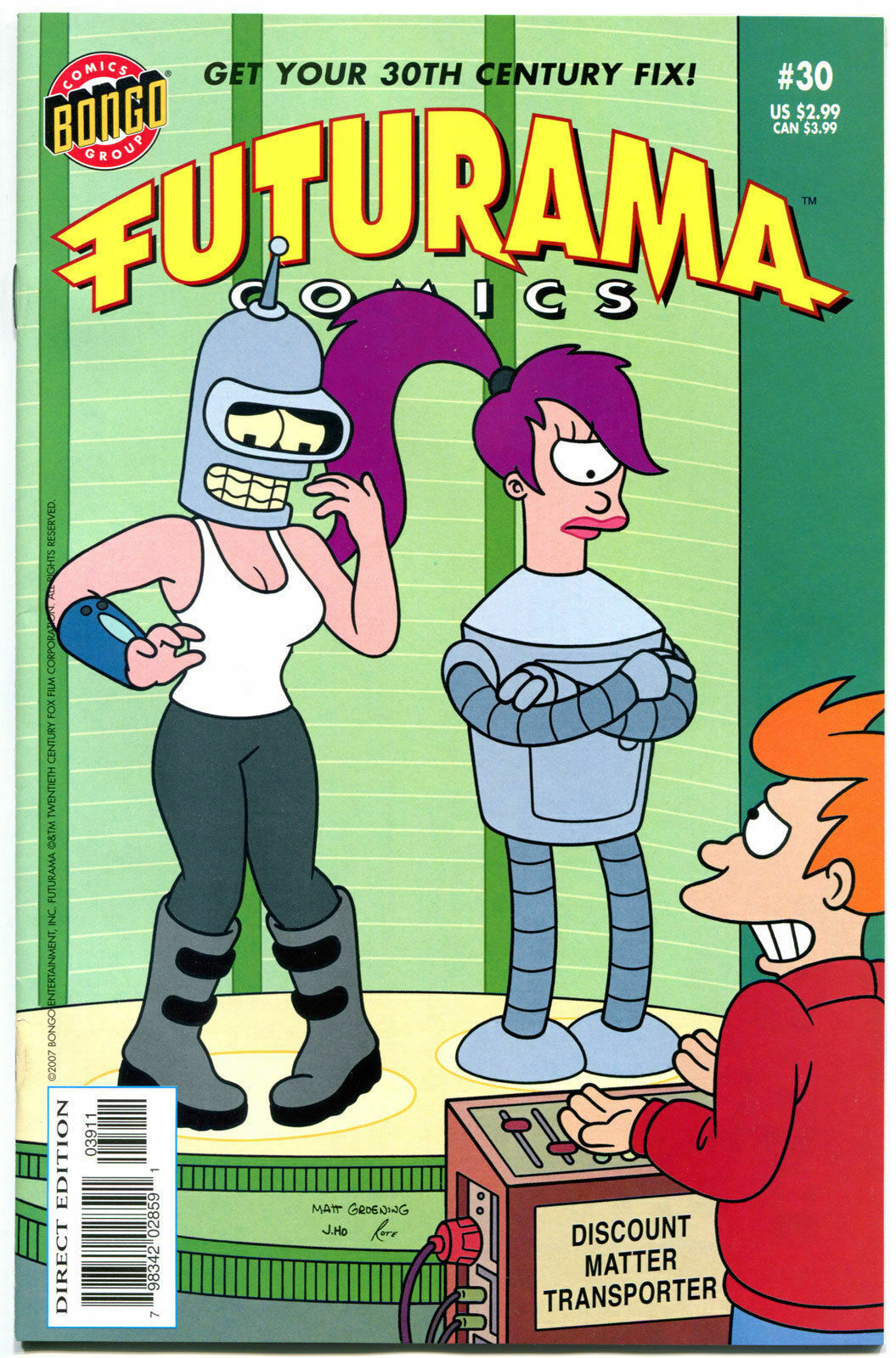 FUTURAMA #30, NM-, Bongo, Fry, Bender, Leela, 2000,Professor Farnsworth ...