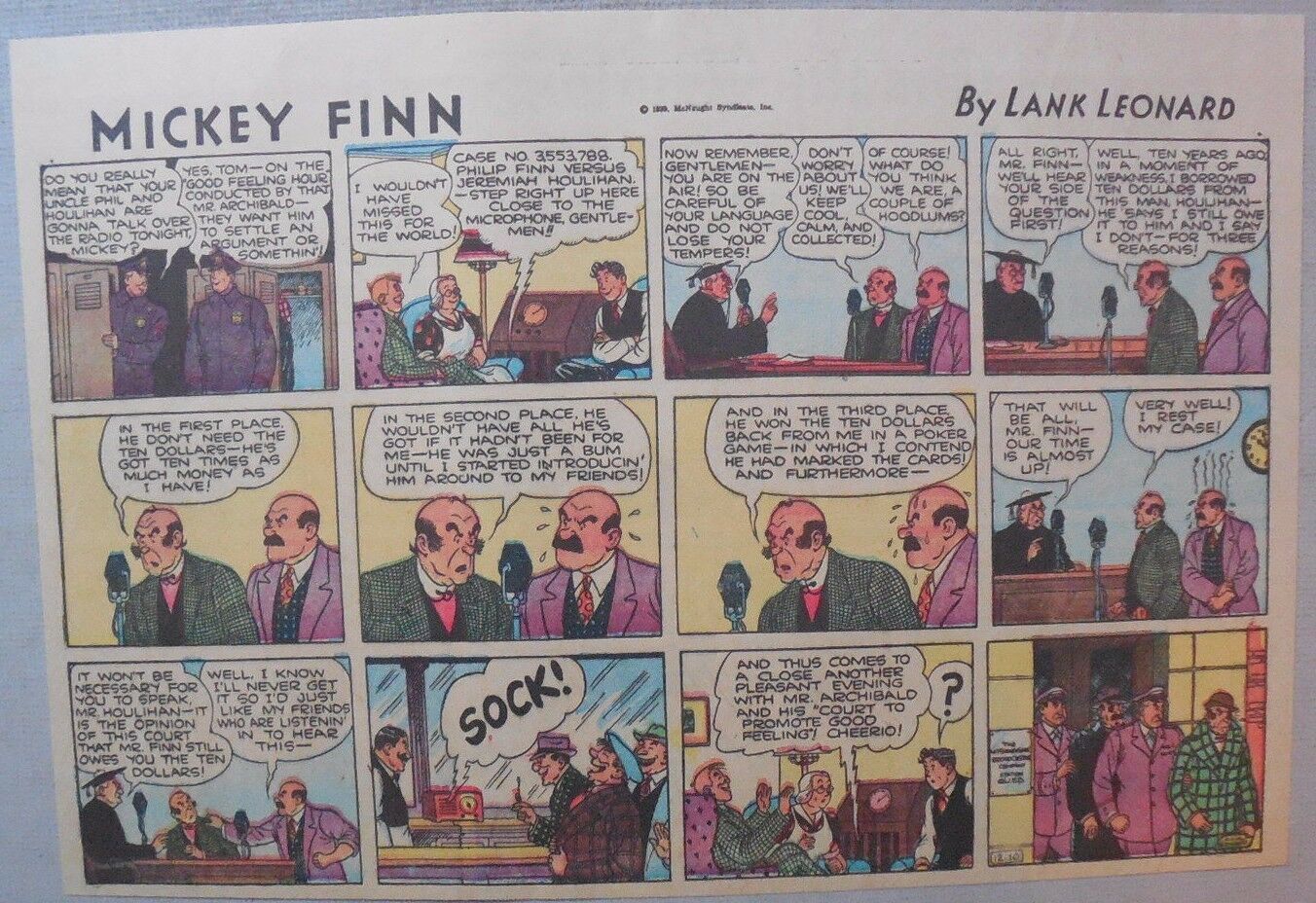 (40) Mickey Finn Sunday Pages by Lank Leonard from 1939 Half Page Size ...