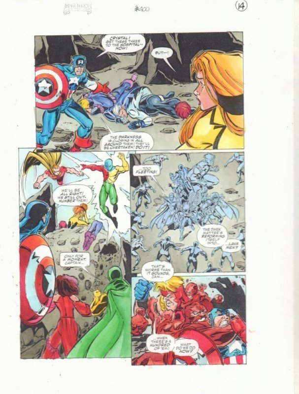 Avengers #400 p.14 Color Guide Art - Captain America, Crystal by John ...