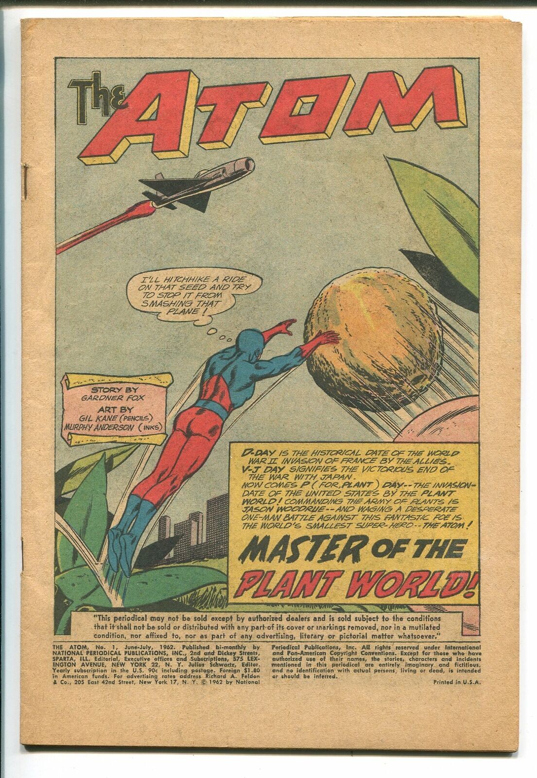 Atom #1 1962-Dc Comics-First Issue-1St Plant Man-Pr | Comic Books ...