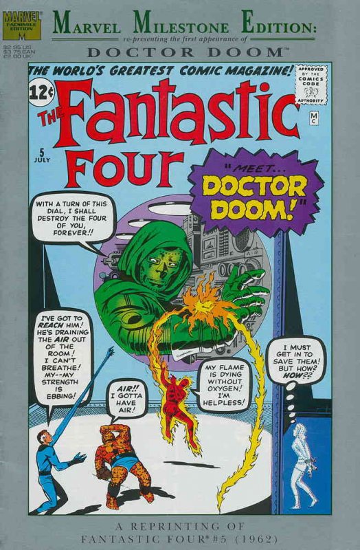 Marvel Milestone Edition: Fantastic Four #5 FN ; Marvel | Doctor Doom ...