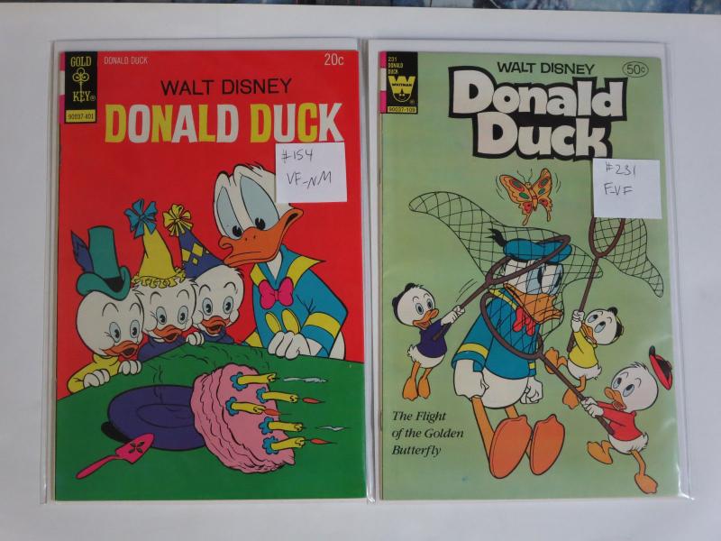 Donald Duck Gold Key #154 #231 Huey Duey and Louie Disney Comic Family ...