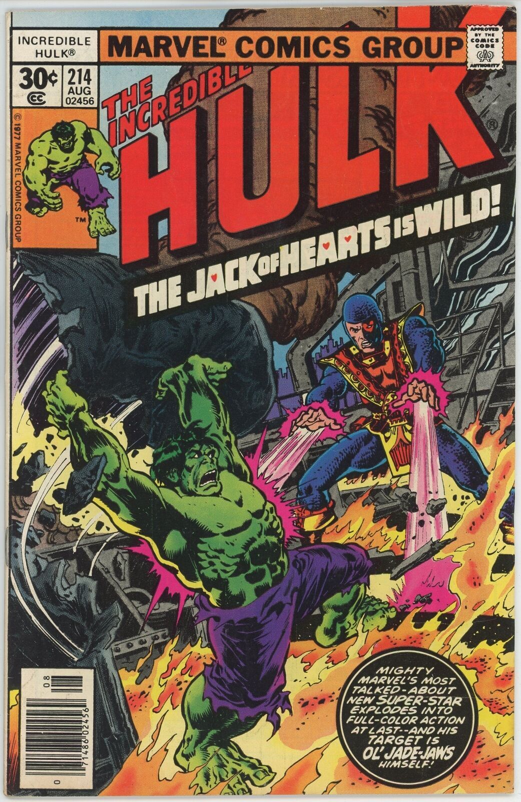 Incredible Hulk #214 (1962) - 5.5 FN- *The Jack of Hearts Is Wild ...
