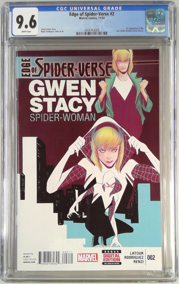Edge of Spider-Verse 2 (2014) CGC 9.6 1st Spider-Woman Gwen Stacy (Slab Grade) | Comic Books ...