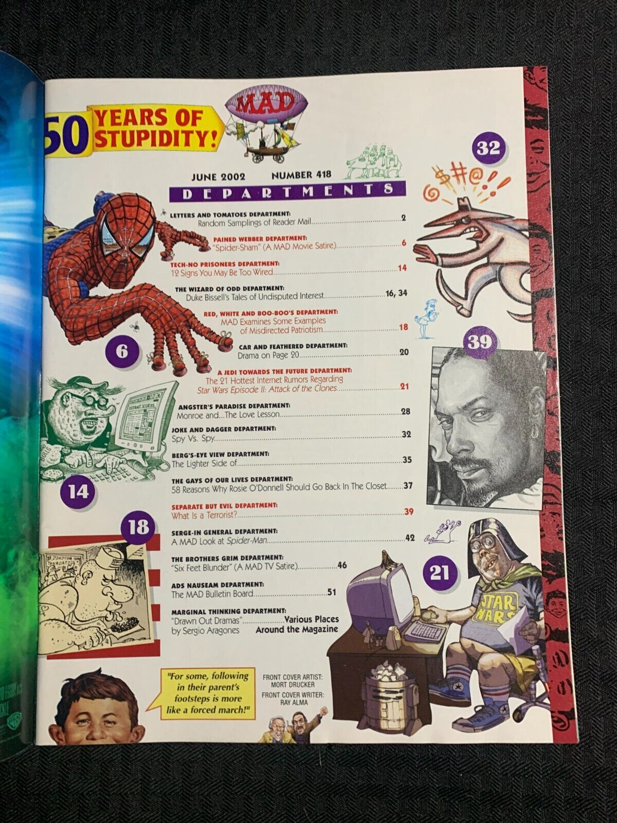 2002 MAD Magazine #418 FN 6.0 Alfred E Neuman / Spider-Man / Star Wars ...