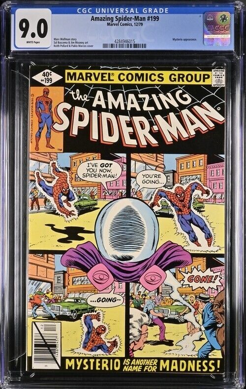 Amazing Spider-Man #199 CGC 9.0 Mysterio SAL Buscema White Pages ...