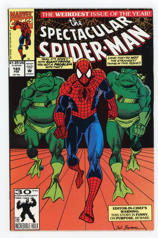 Spectacular Spider-Man #185 (1976 v1) J.M. DeMatteis Frog-Man Leap-Frog ...