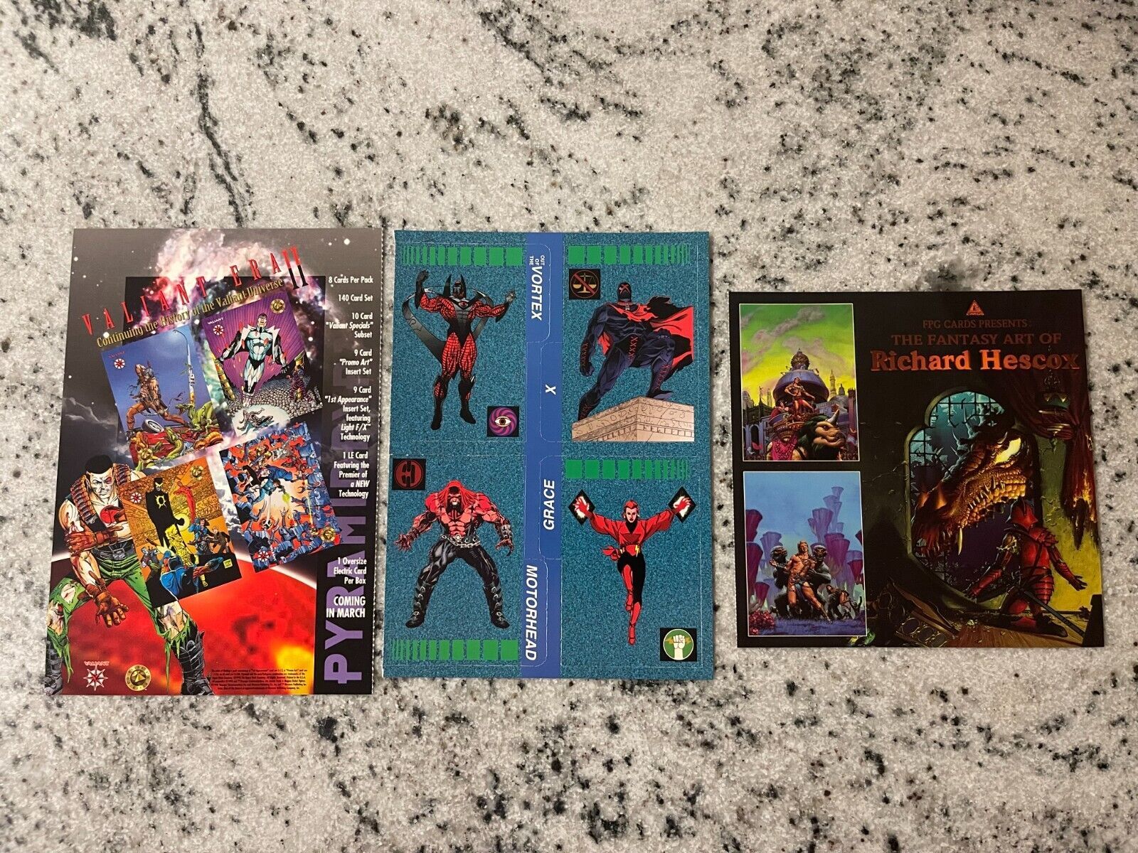 3 Comic Book Art / Card Prints Richard Hescox Vortex Dark Horse Valiant ...