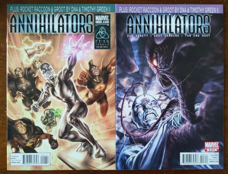 Annihilators #1 & 3 - Lot! Silver Surfer Beta Ray Bill Quasar Ronan ...