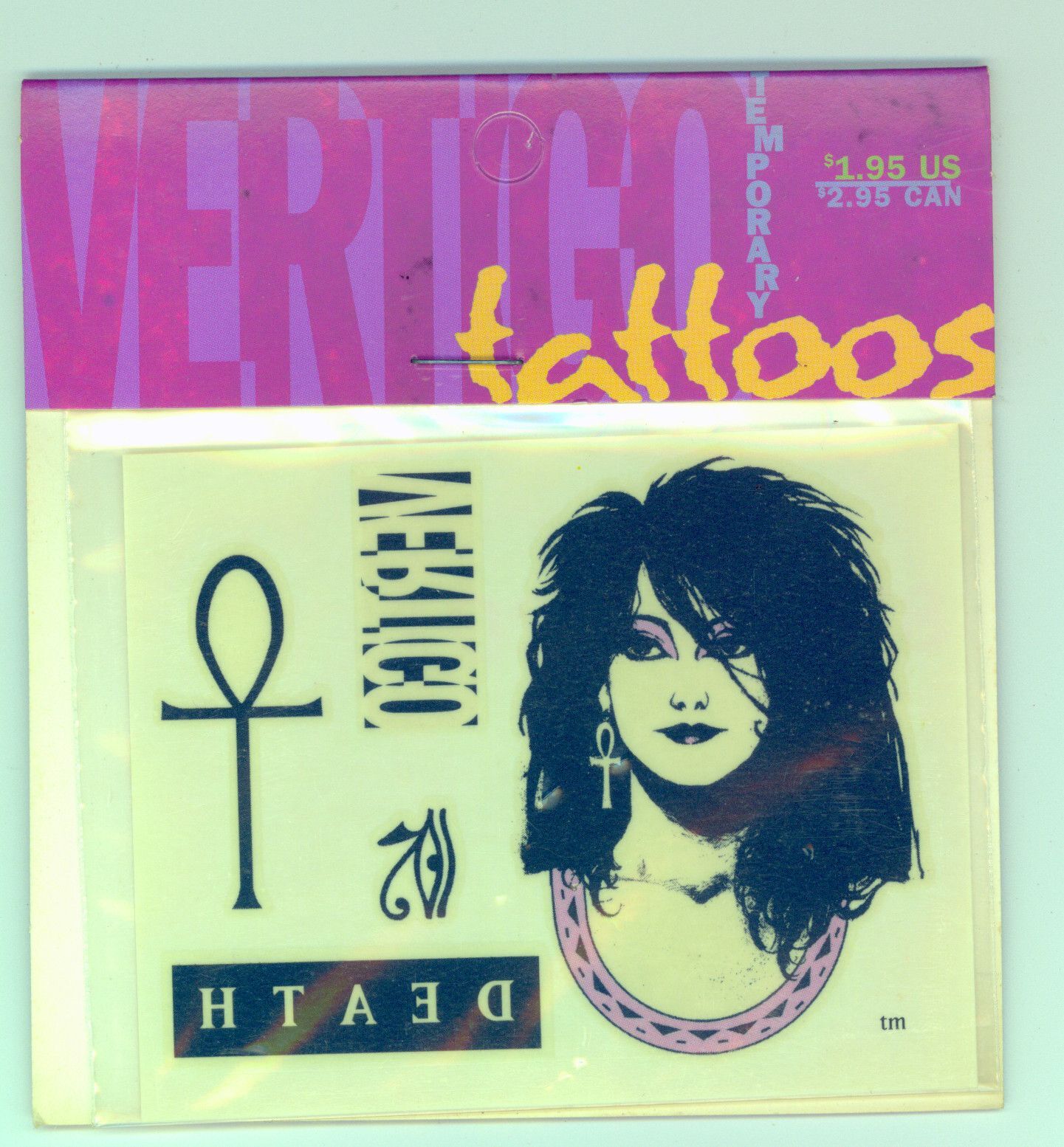 DC Vertigo Death Temporary Tattoos 1994 Still Sealed, Neil Gaiman ...