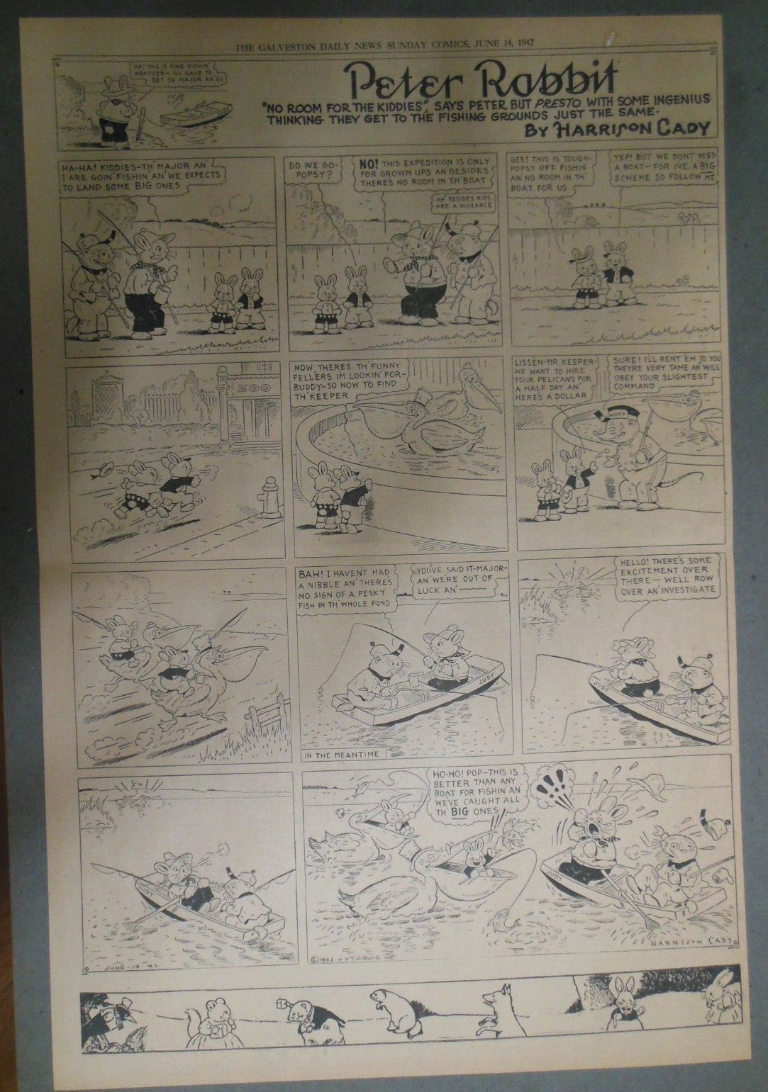 Peter Rabbit Sunday Page by Harrison Cady from 6/14/1942 Full Page Size ...