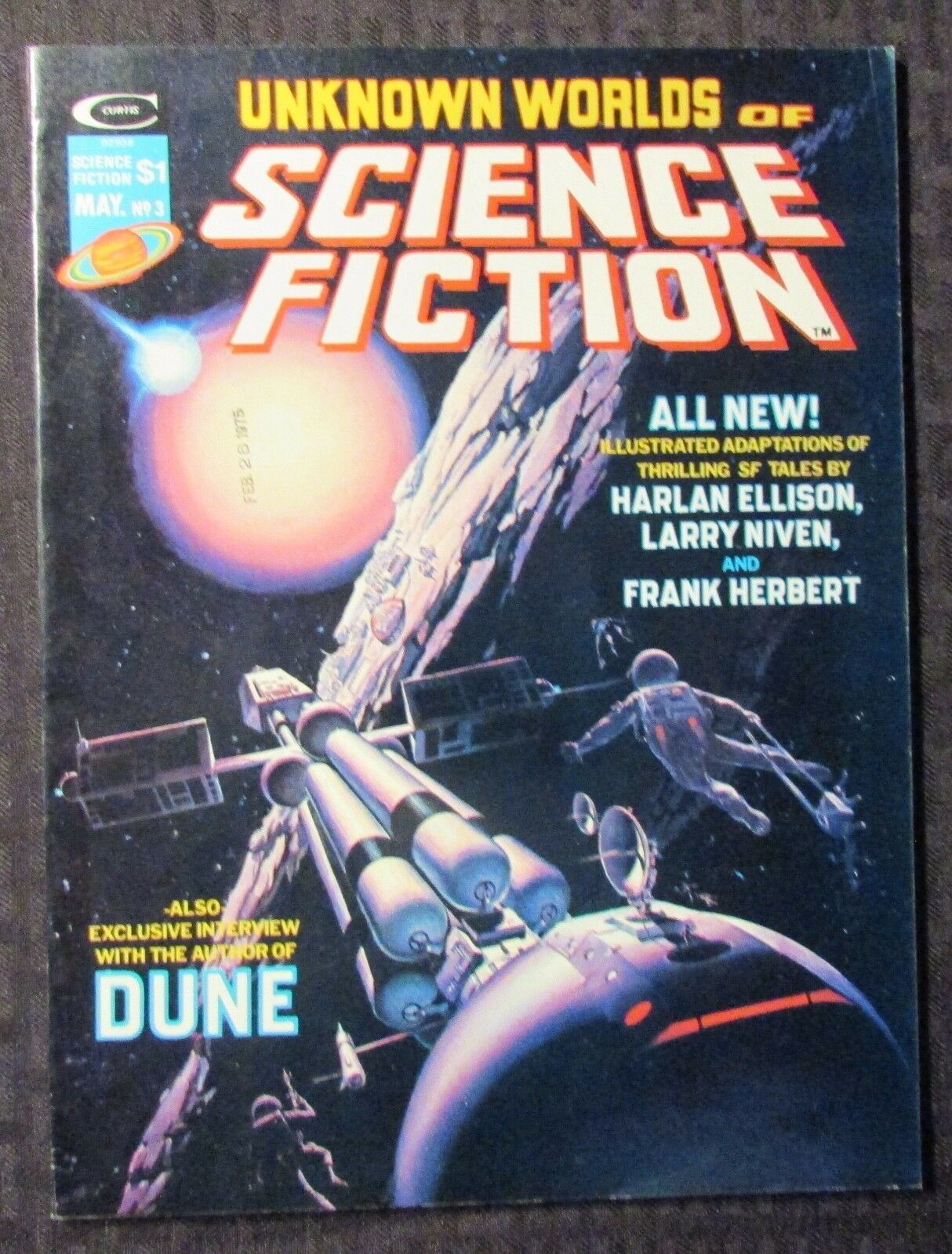 1975 UNKNOWN WORLDS OF SCIENCE FICTION Magazine #3 FN+ 6.5 Frank ...