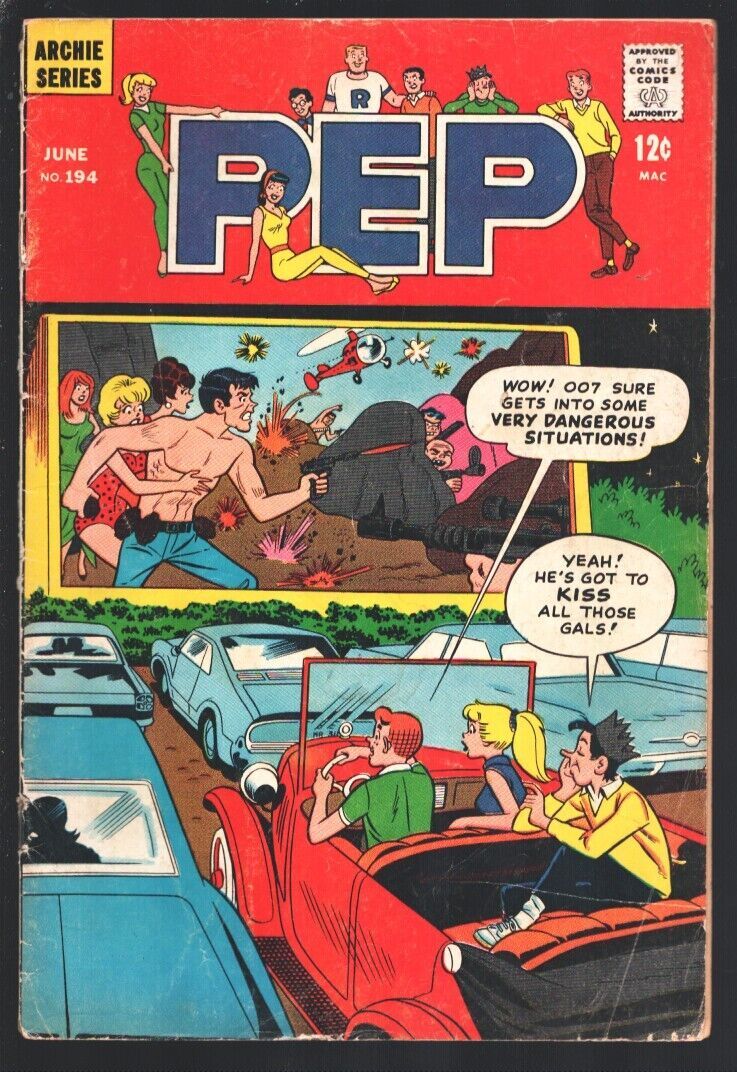 Pep Comics #194 1966- Archie-drive-in movie cover- Betty & Veronica-fashion p... | Comic Books ...