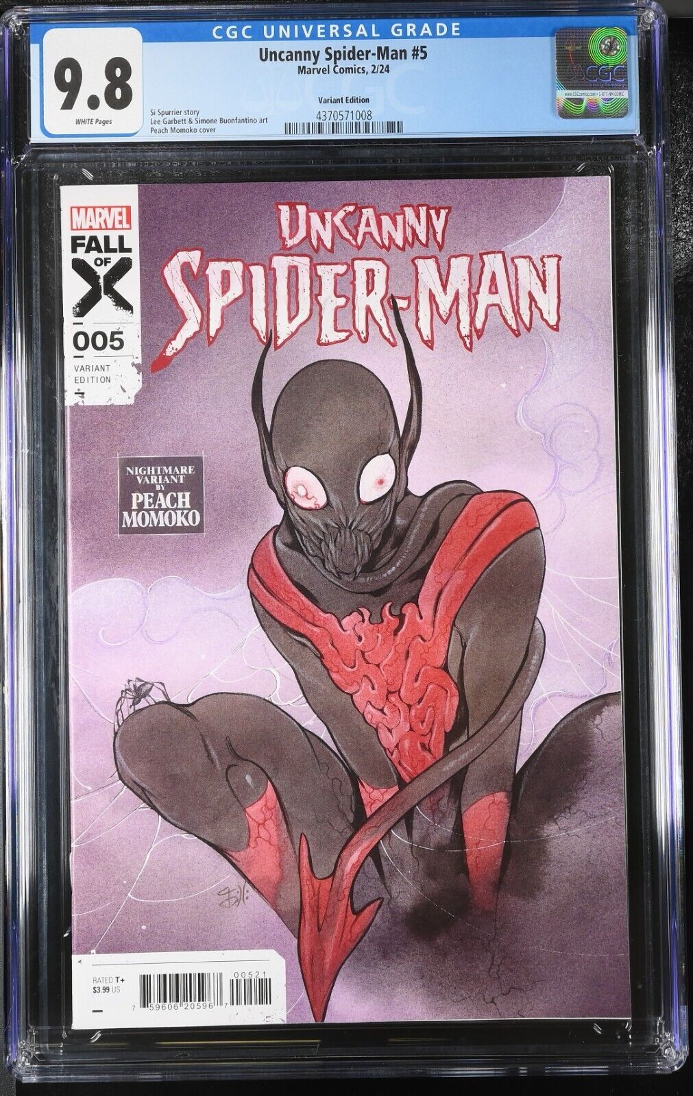 Uncanny Spider-Man #5 CGC 9.8 Peach MoMoKo Nightmare Variant Cover ...