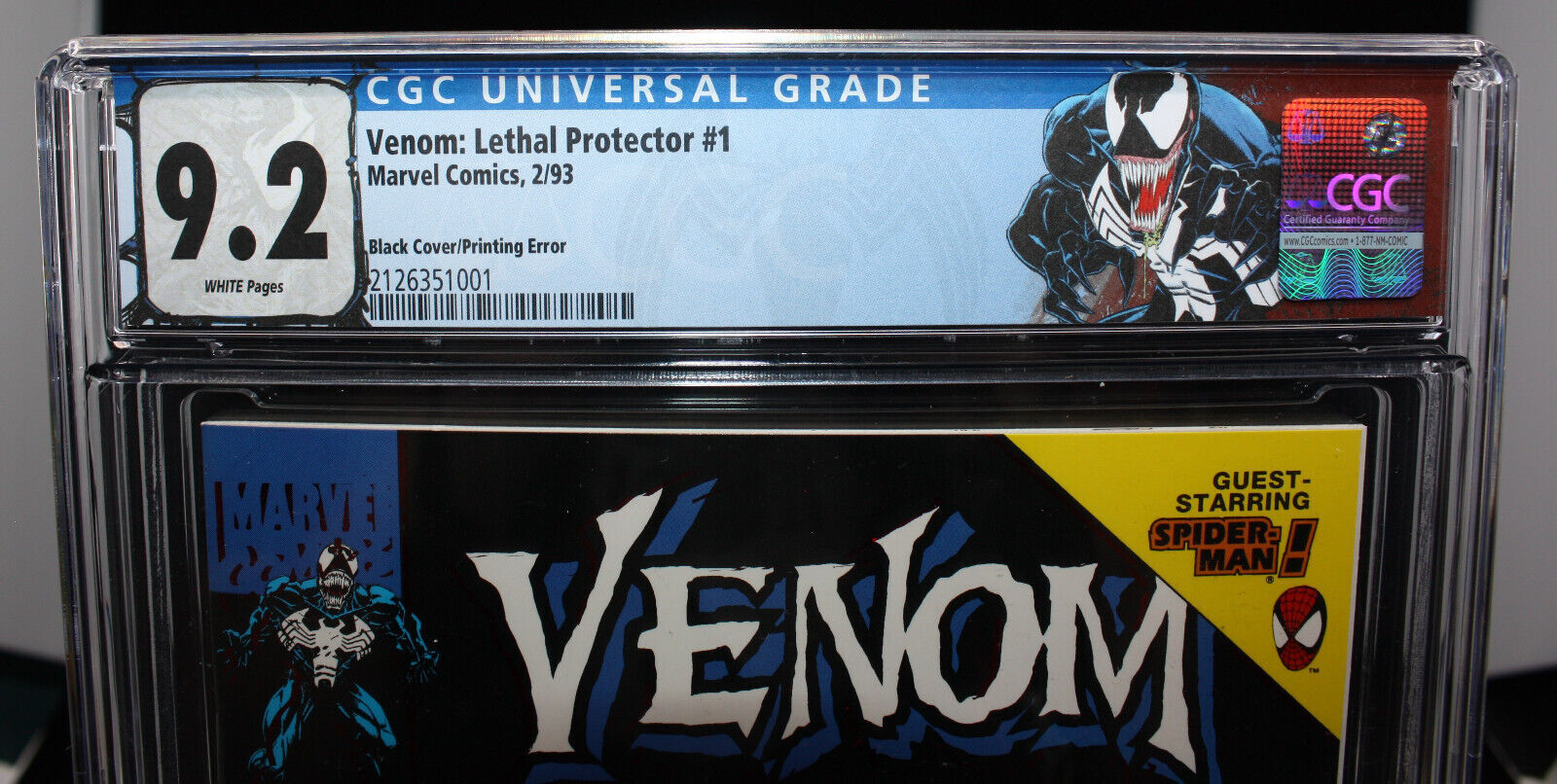Venom: Lethal Protector #1 (CGC 9.2) Black Cover/Printing Error - 1993 ...