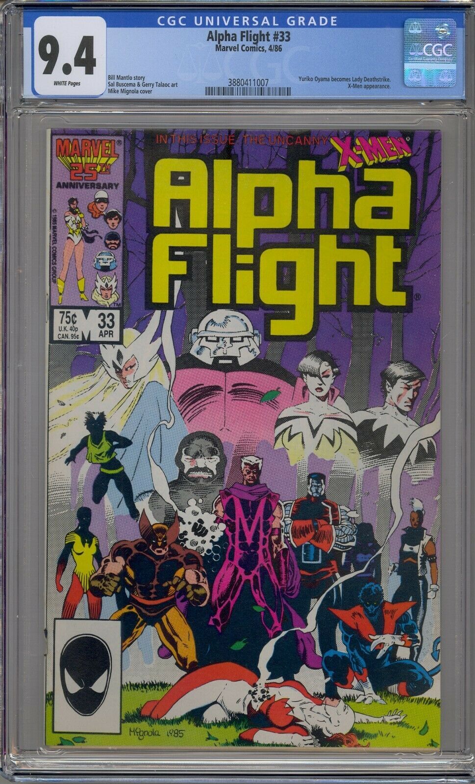 Alpha Flight #33 CGC 9.4 1st Yuriko Oyama Becomes Lady Deathstrike ...