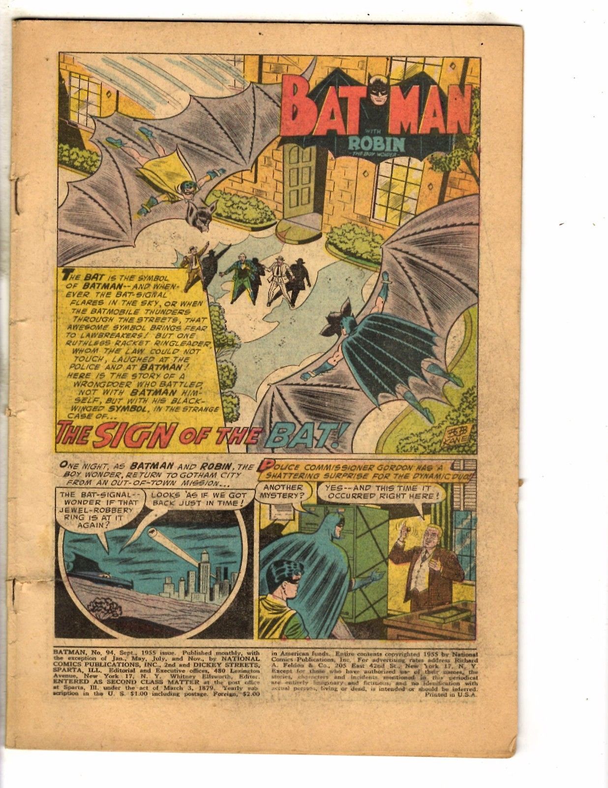 Batman # 94 1955 Coverless DC Comic Book Joker Robin Gotham Complete ...