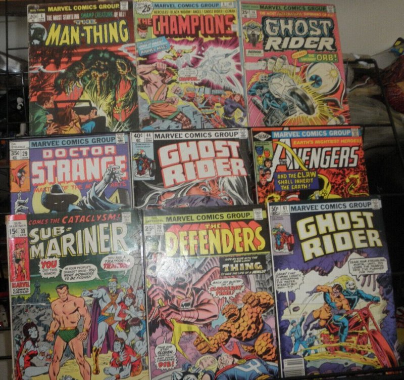 Bronze Age Ghost Rider, Man-Thing, Sub-Mariner, Defenders comic lot - 9 ...