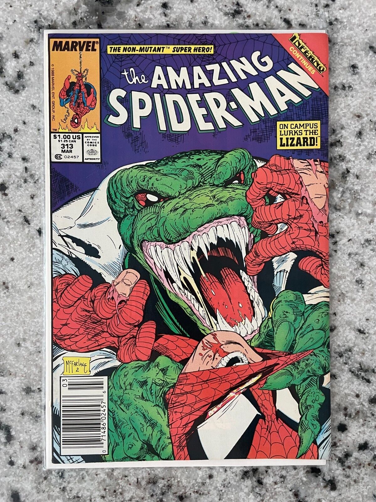 Amazing Spider-Man # 313 NM- Marvel Comic Book McFarlane Cover Lizard ...