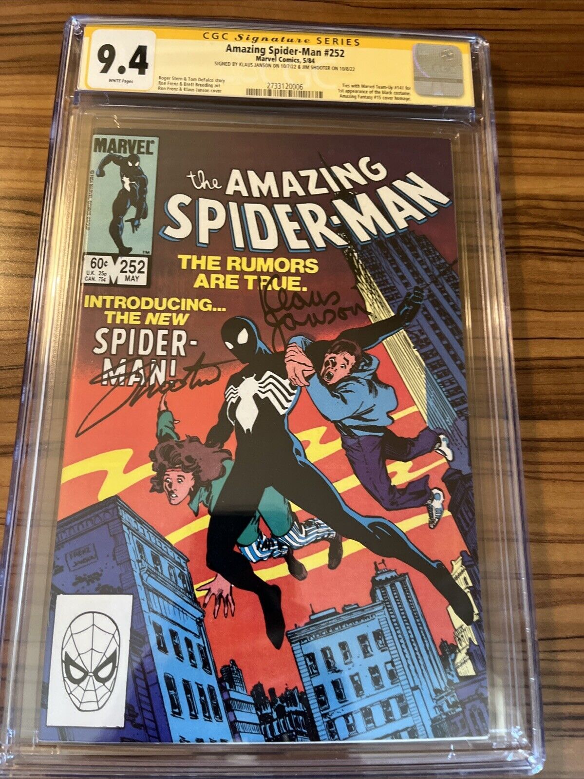Amazing Spider-Man (1984) # 252 (CGC 9.4 SS) Signed Shooter & Janson ...