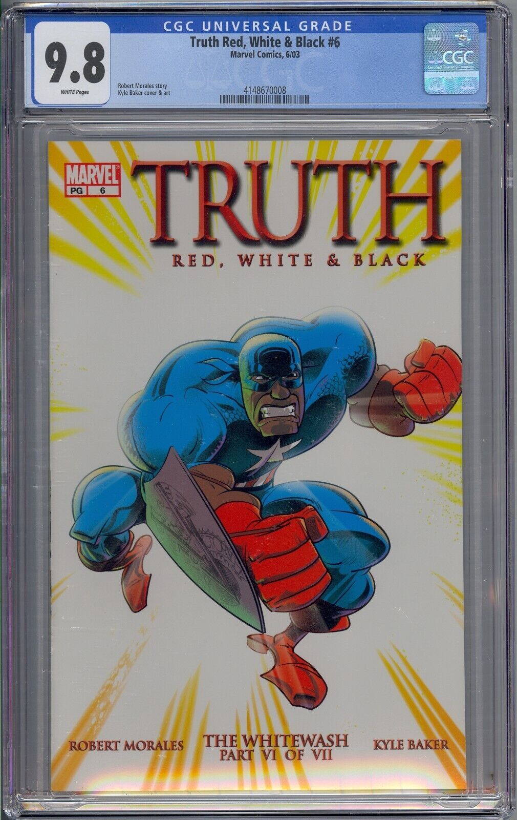 Truth RED White & Black #6 CGC 9.8 the Whitewash Kyle Baker 008 | Comic ...